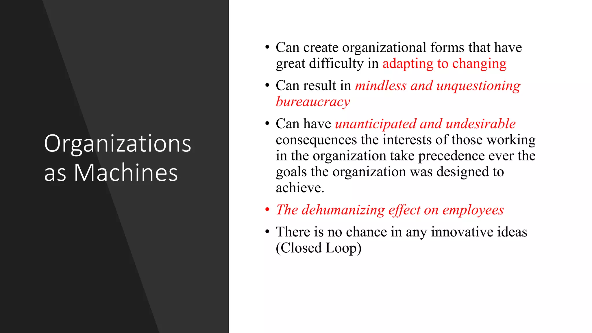 Organization as a Machine Metaphor | PPTX