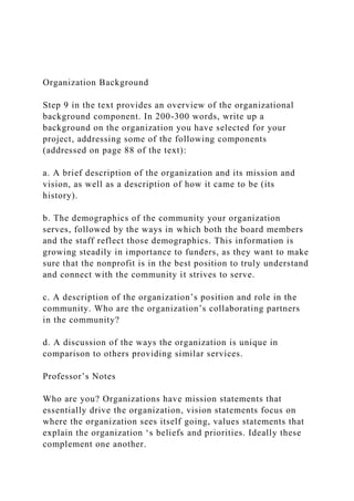 Organization BackgroundStep 9 in the text provides an overvi.docx