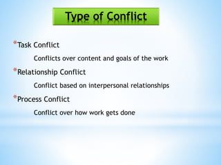 Organization Behavior - Ch 14 Conflict & Negotiation | PPTX