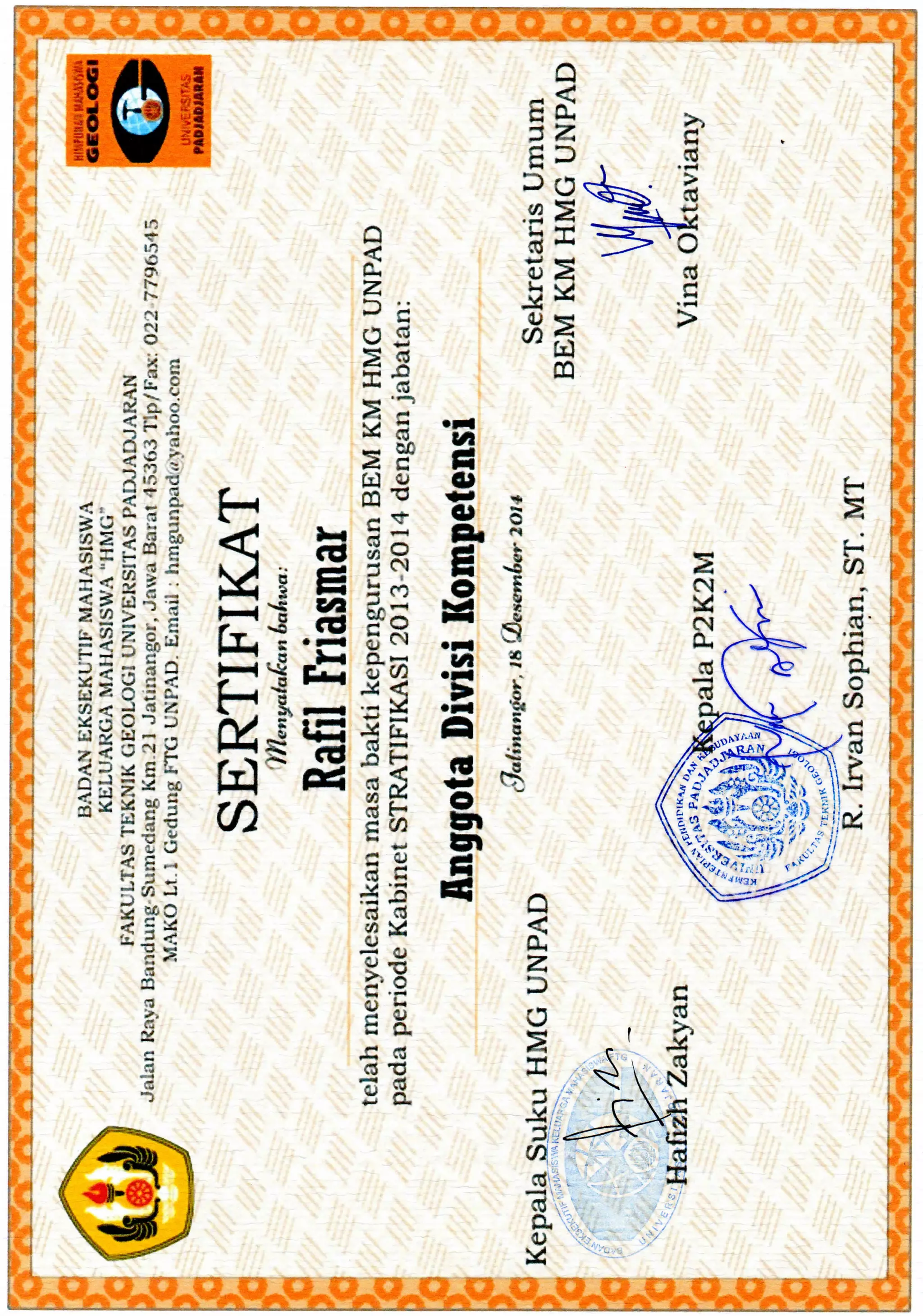 Certificates of Organization Experience | PDF