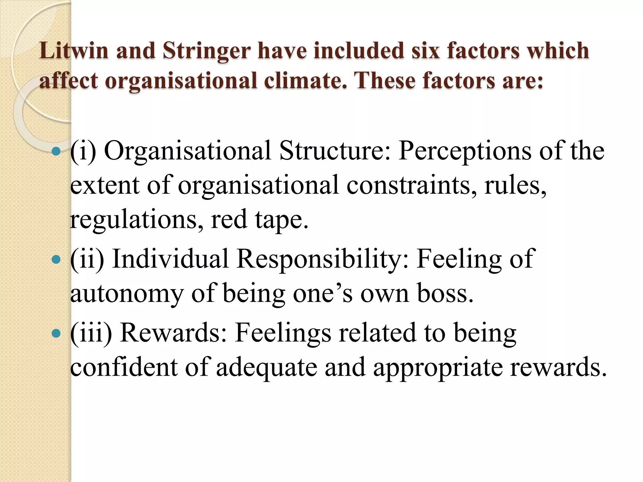 Organization change and development culture and climatic factors | PPTX