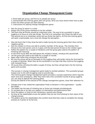 Organization change management game | DOCX