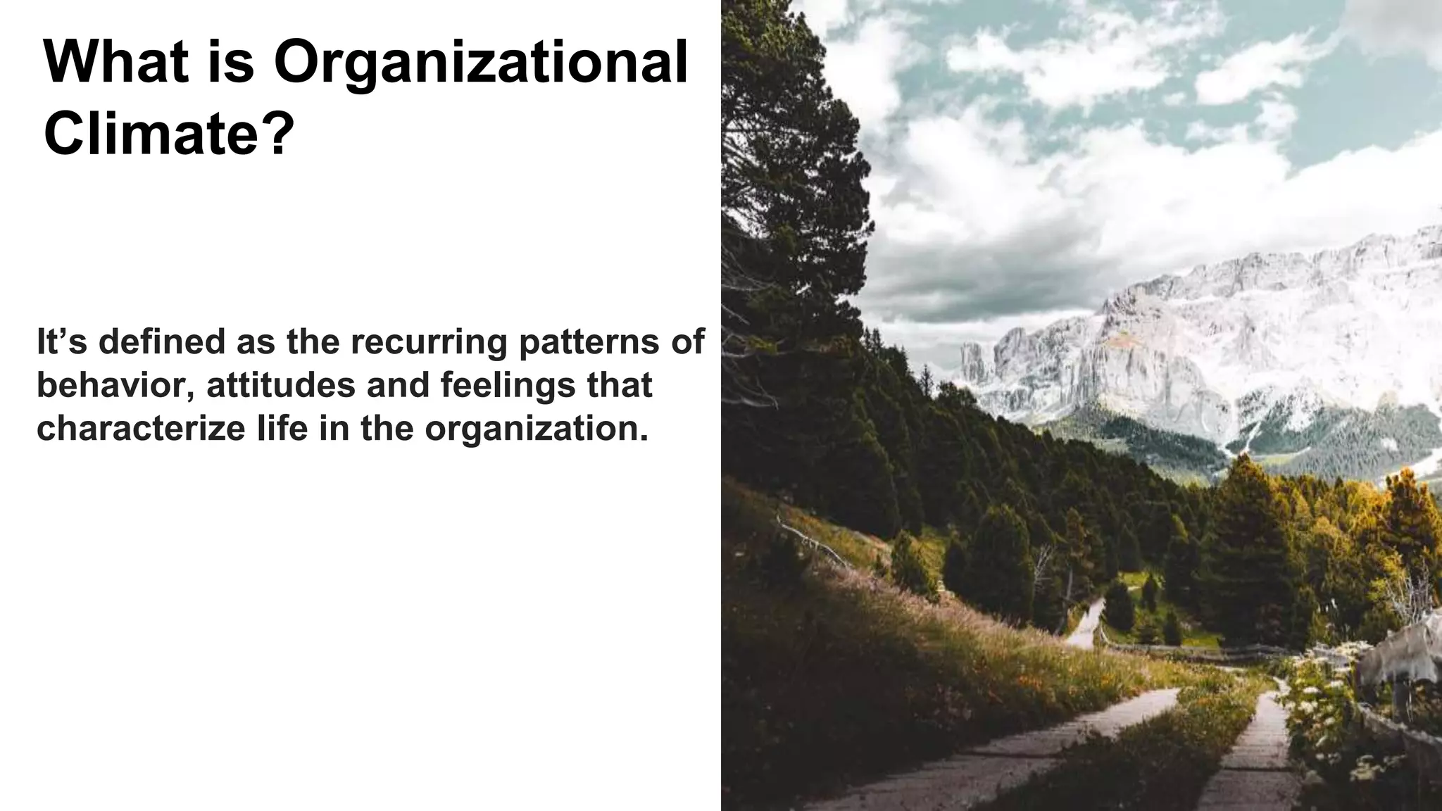 Organization climate dimensions - Leadership and Teamwork | PPTX