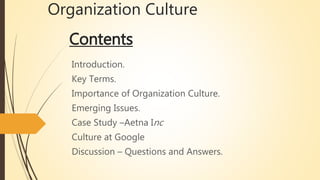 Emerging issues Organization culture | PPTX