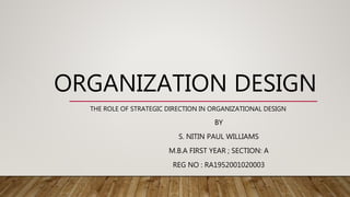 Organization design assign 1 - S Nitin Paul Williams - Reg No ...