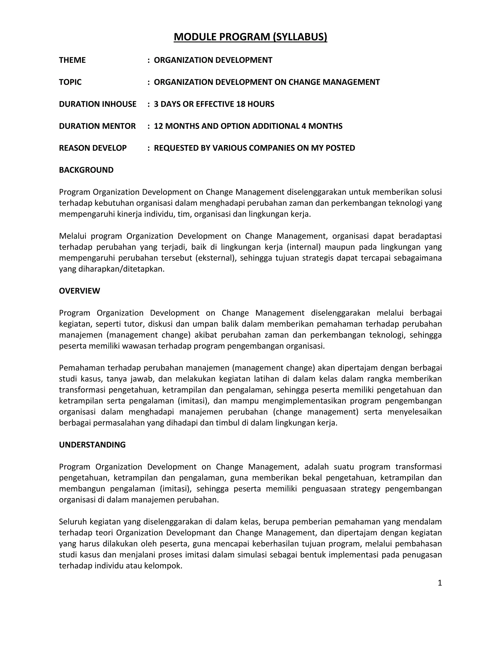 Organization development on change management | PDF