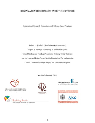 Organization effectiveness and efficiency scale version 3-november-2012 ...