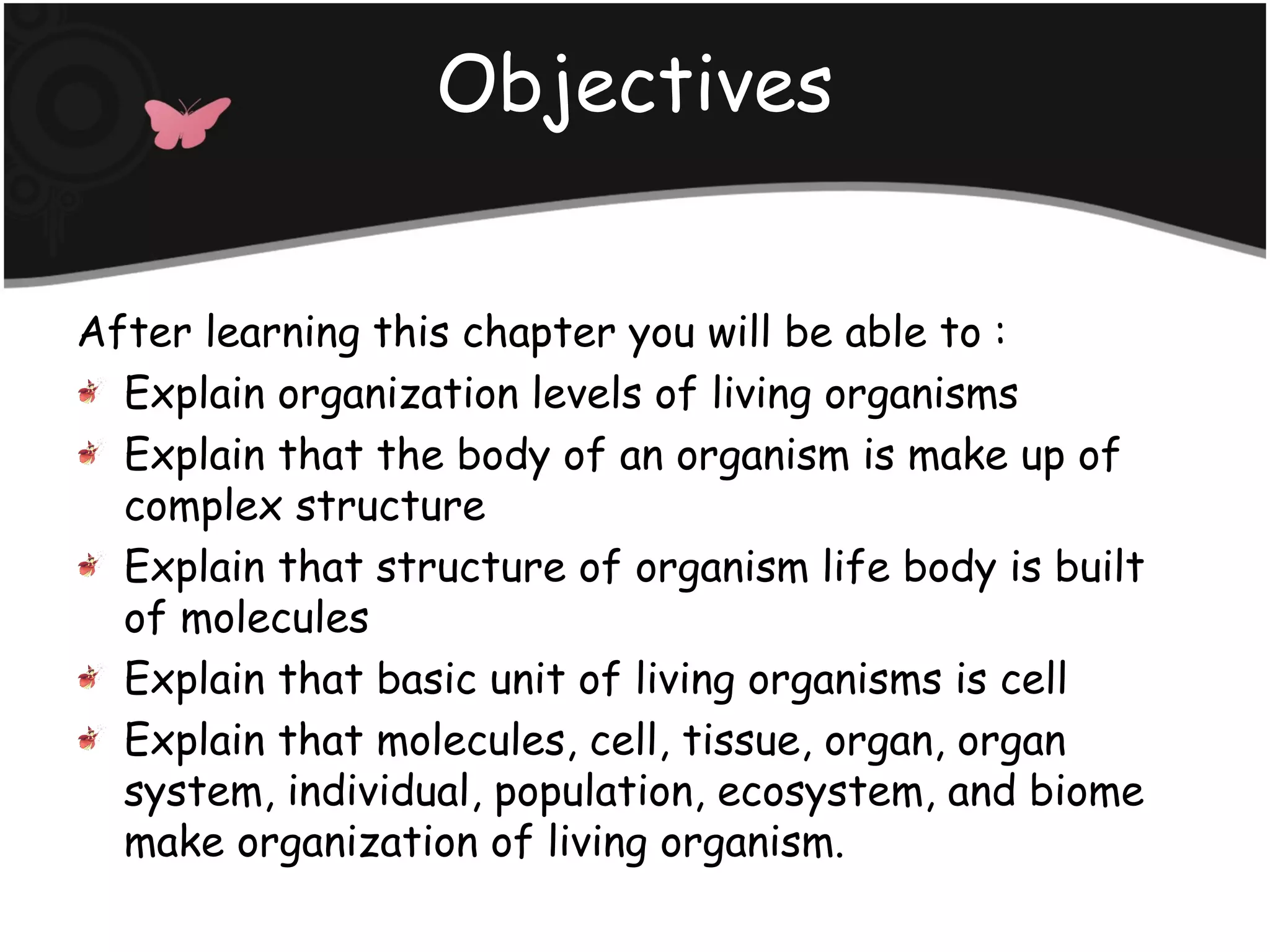 Organization levels of living organism | PPT