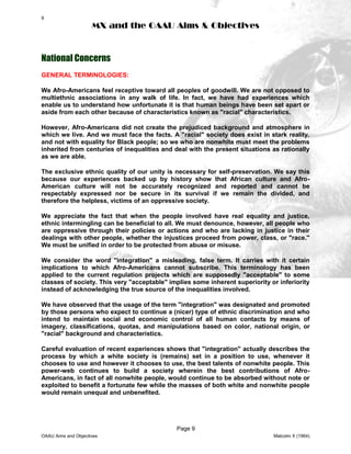 Organization of Afro-American Unity: MX and the OAAU Aims & Objectives ...