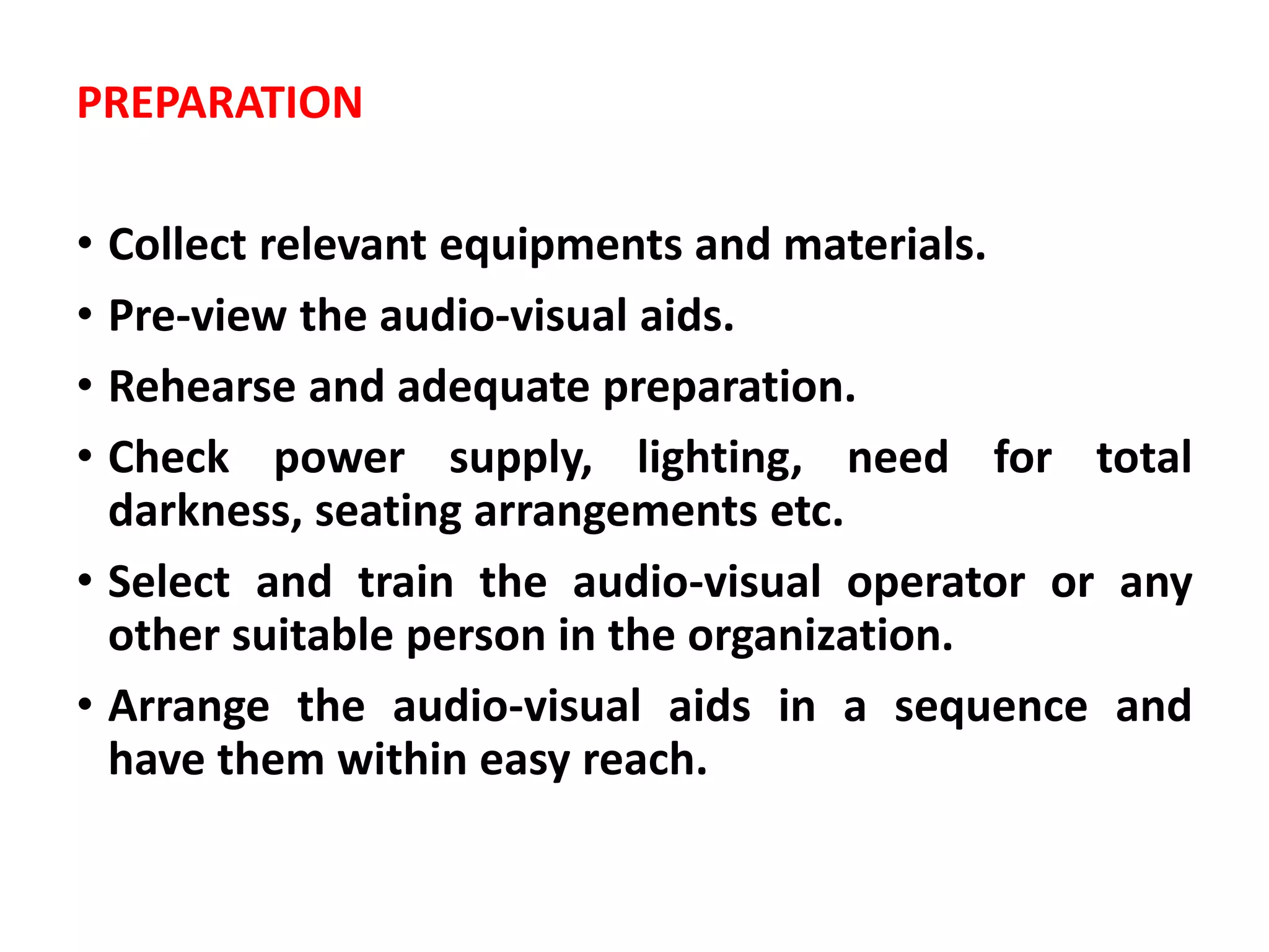 Organization of an audio –visual programme | PPTX