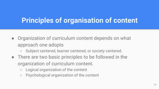 Organization of Content. Pedagogy of Social Science | PPTX