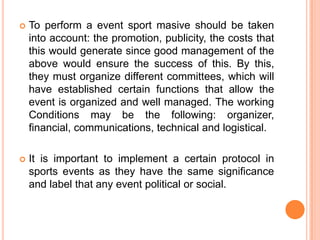 Organization of events sporting | PPT