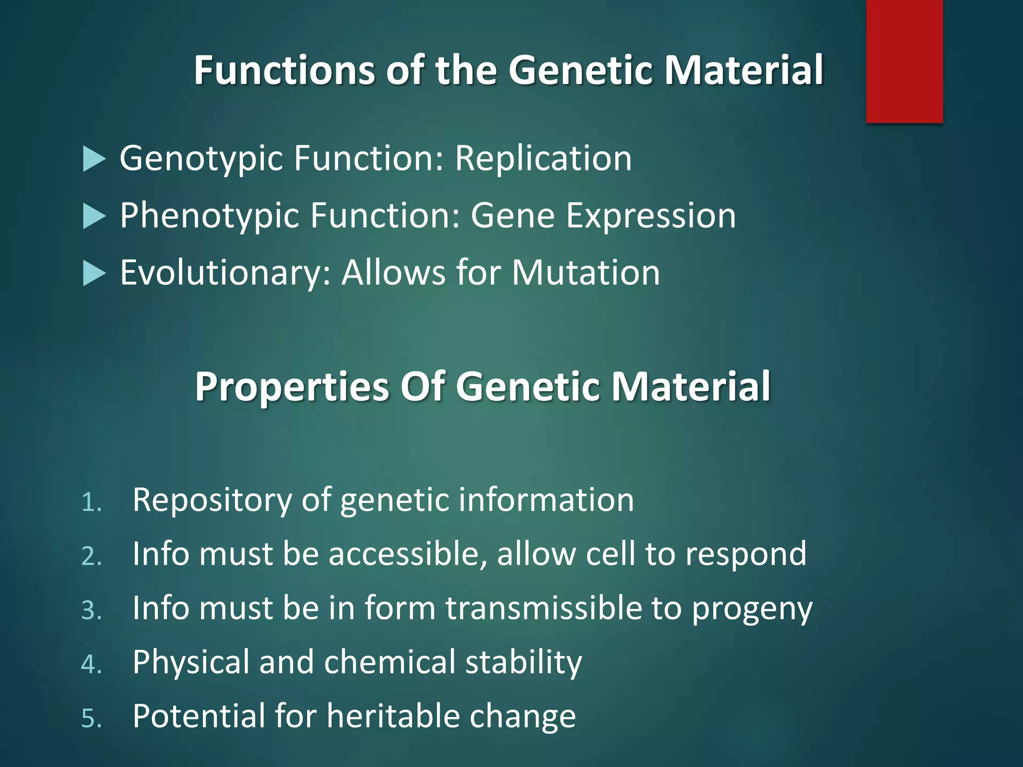 Organization of genetic material on chromosome | PPTX