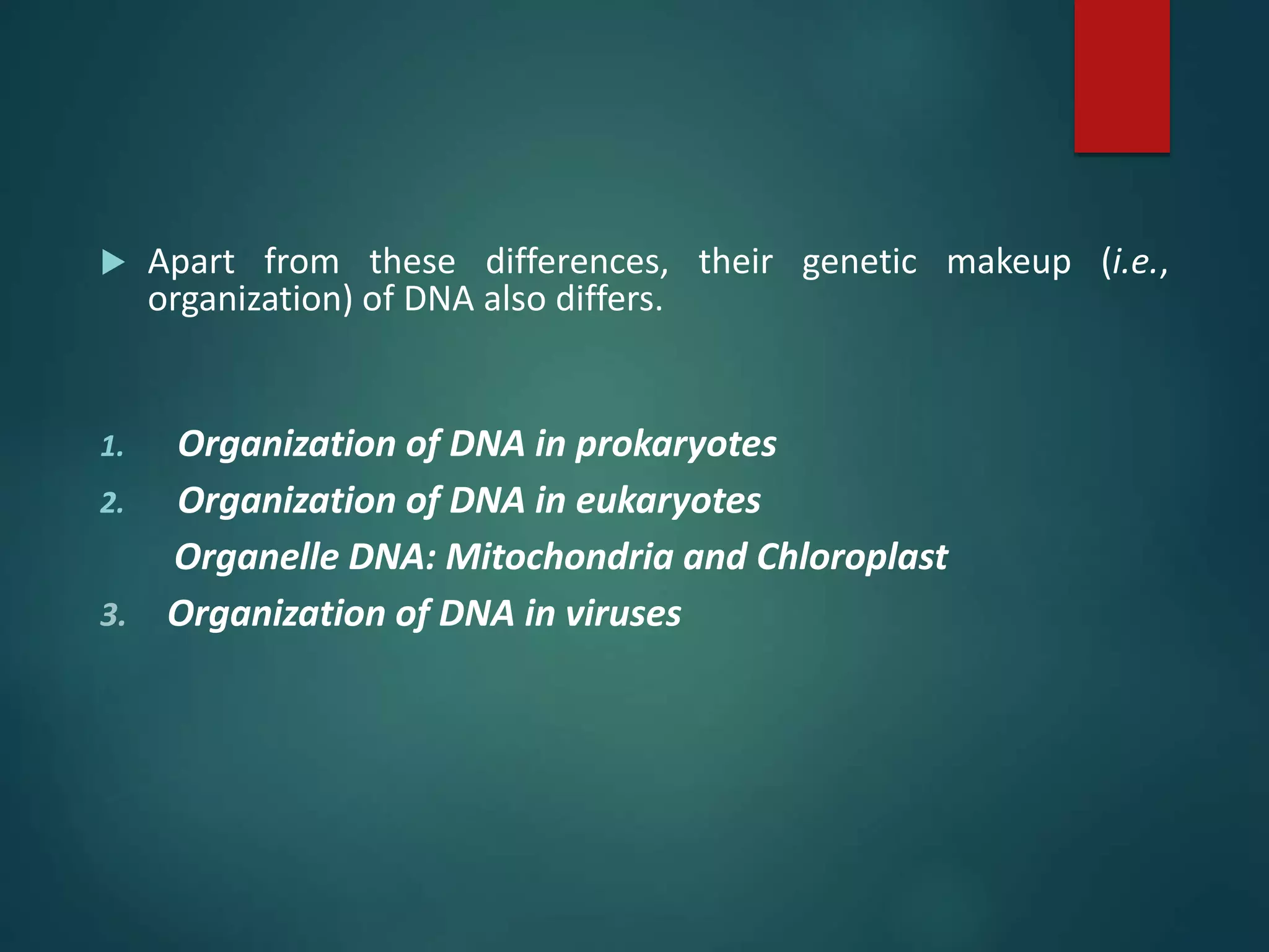 Organization of genetic material on chromosome | PPTX