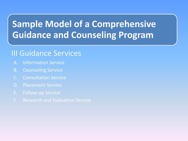 Organization of guidance programme in educational intuitions | PPTX