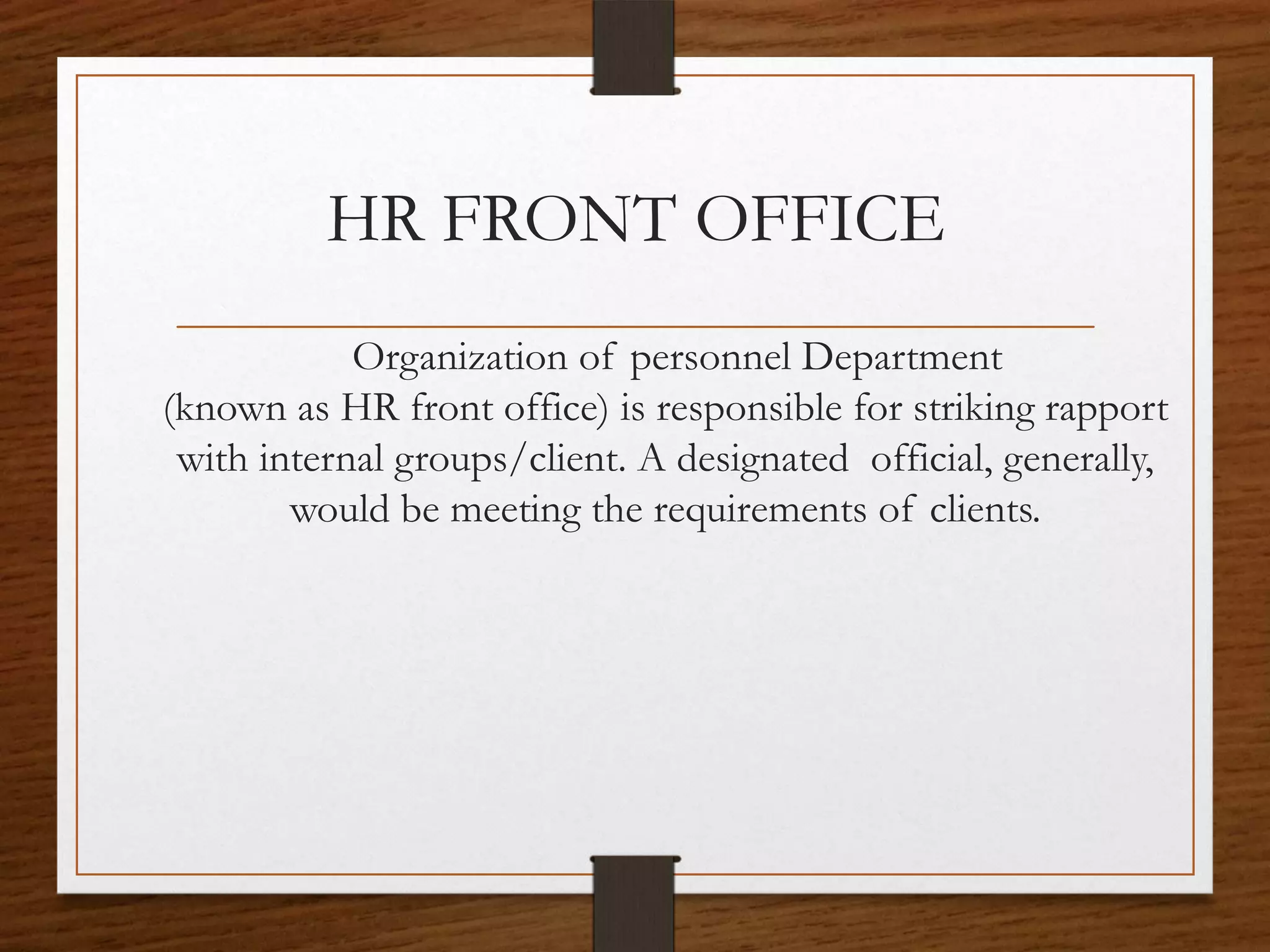 Organization of hr department | PPTX