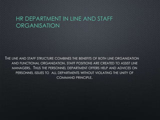 Organization of hr department | PPTX