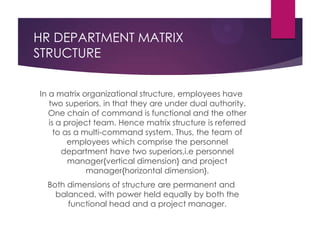 Organization of hr department | PPTX
