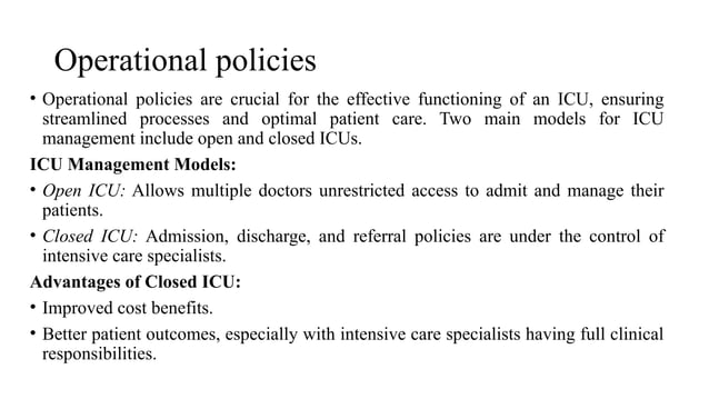 ORGANIZATION OF ICU And Management .pptx