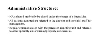 ORGANIZATION OF ICU And Management .pptx