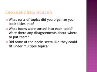 Organization of information | PPTX