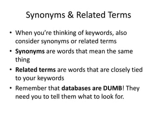 LIBY1210: Organization of information | PPT