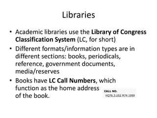 LIBY1210: Organization of information | PPT