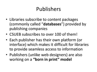 LIBY1210: Organization of information | PPT