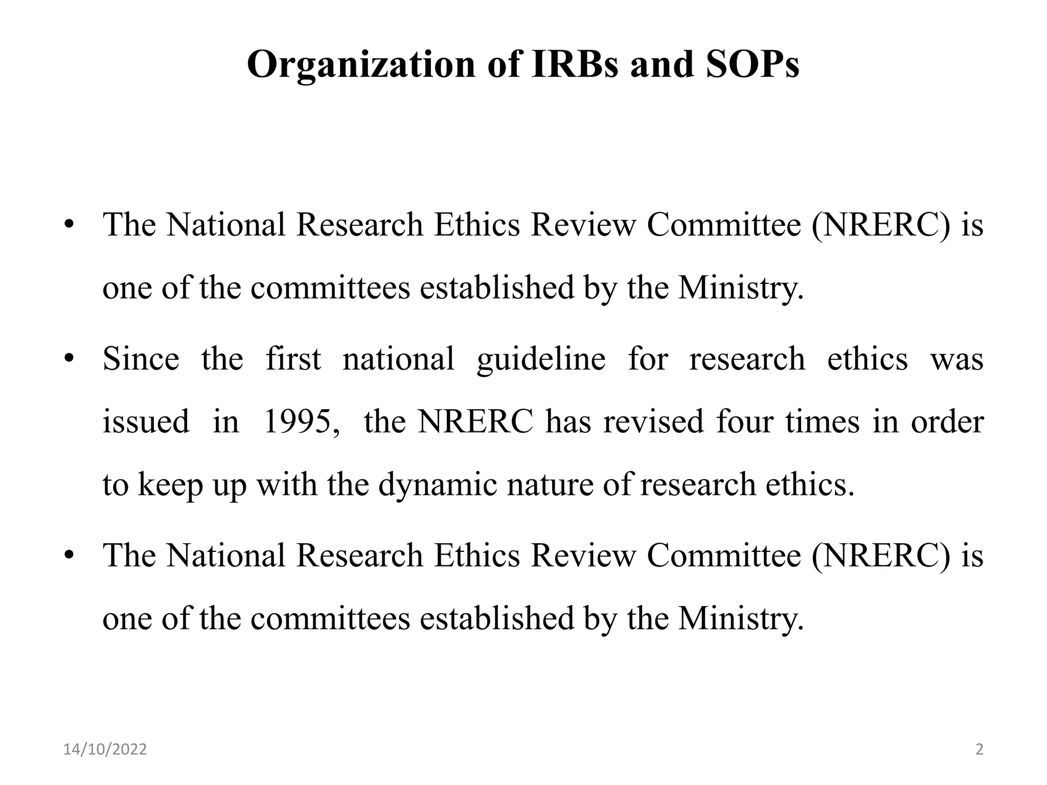 Organization of IRBs and SOPs.pptx