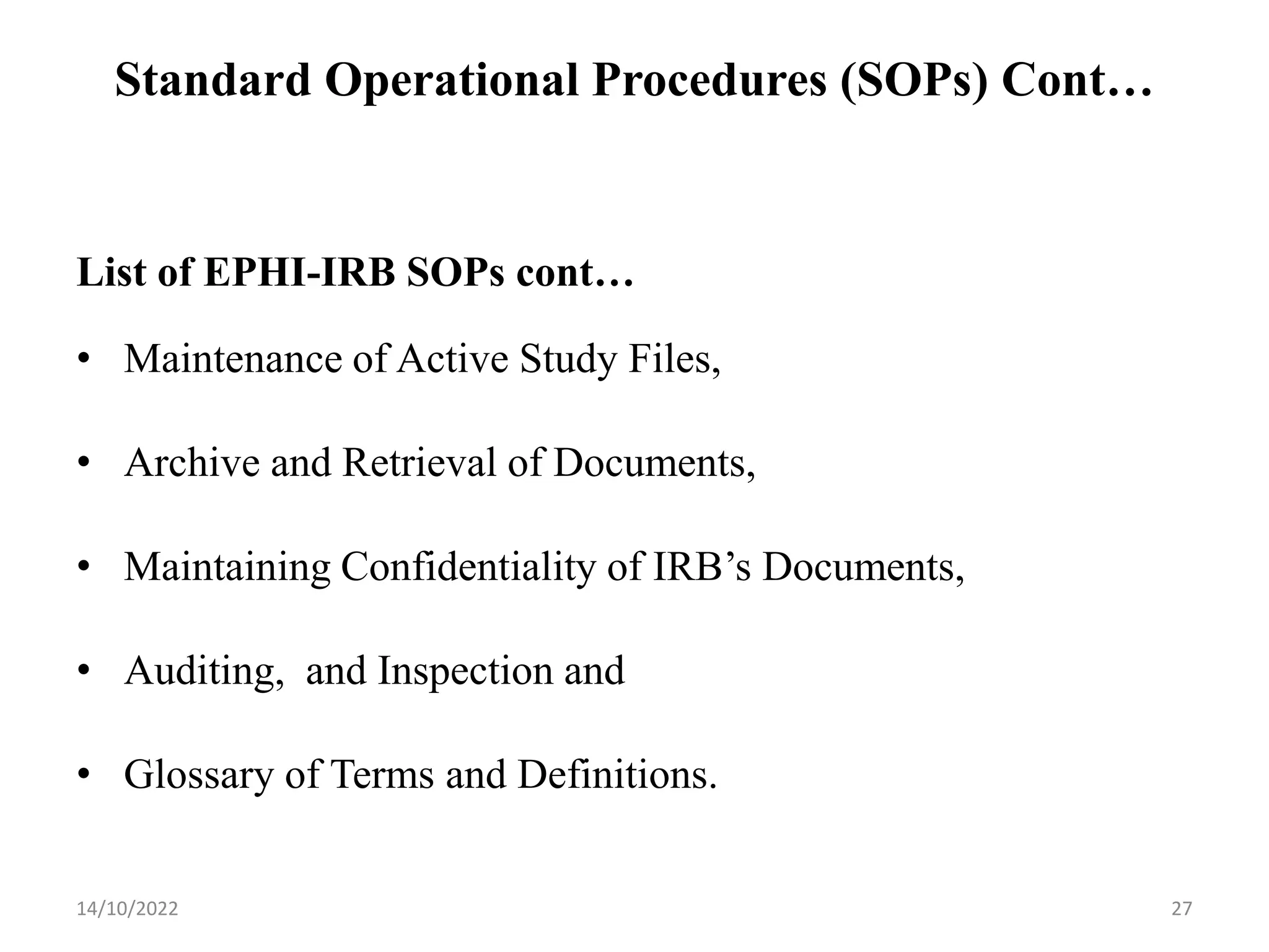 Organization of IRBs and SOPs.pptx