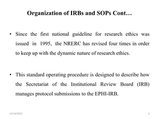 Organization of IRBs and SOPs.pptx