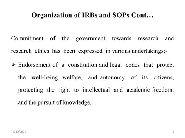 Organization of IRBs and SOPs.pptx