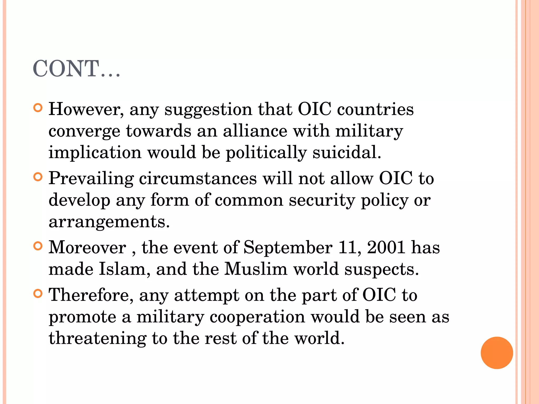 Organization of islamic conference (oic) | PPT