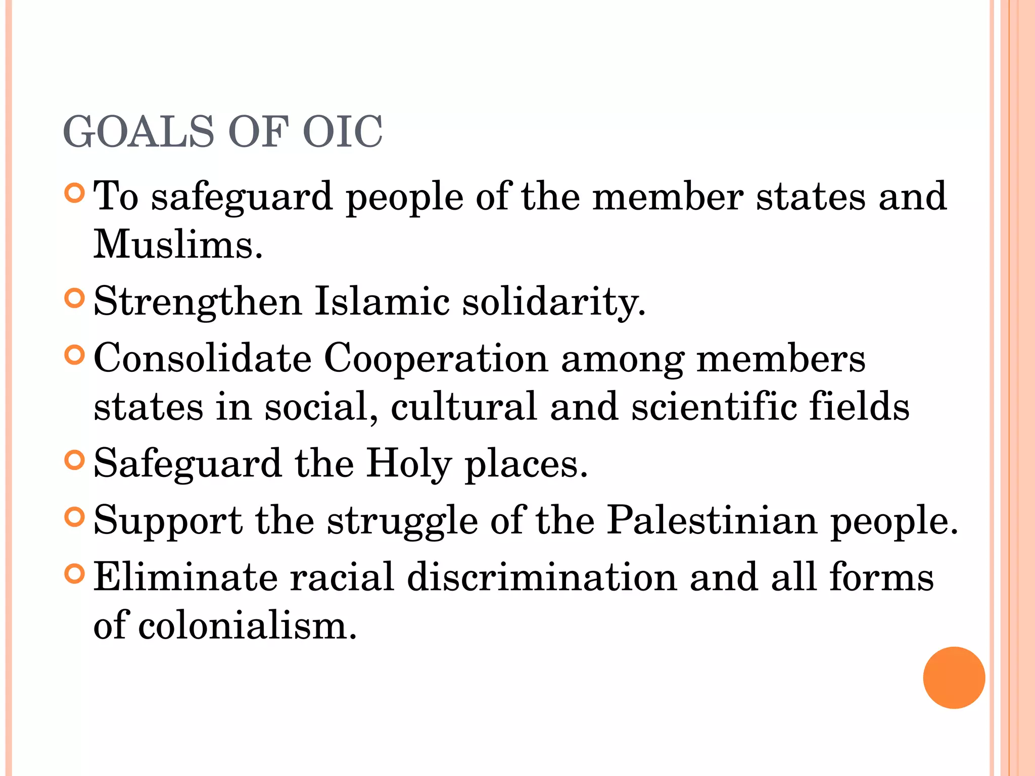 Organization of islamic conference (oic) | PPT
