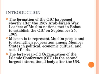 Organization of islamic conference (oic) | PPT