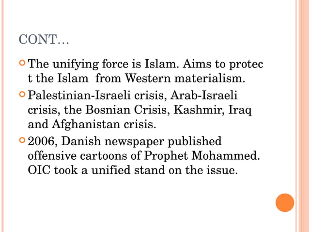 Organization of islamic conference (oic) | PPT