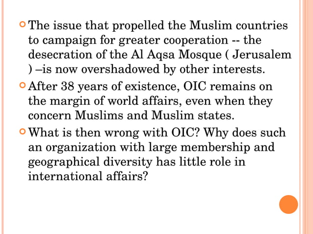 Organization of islamic conference (oic) | PPT