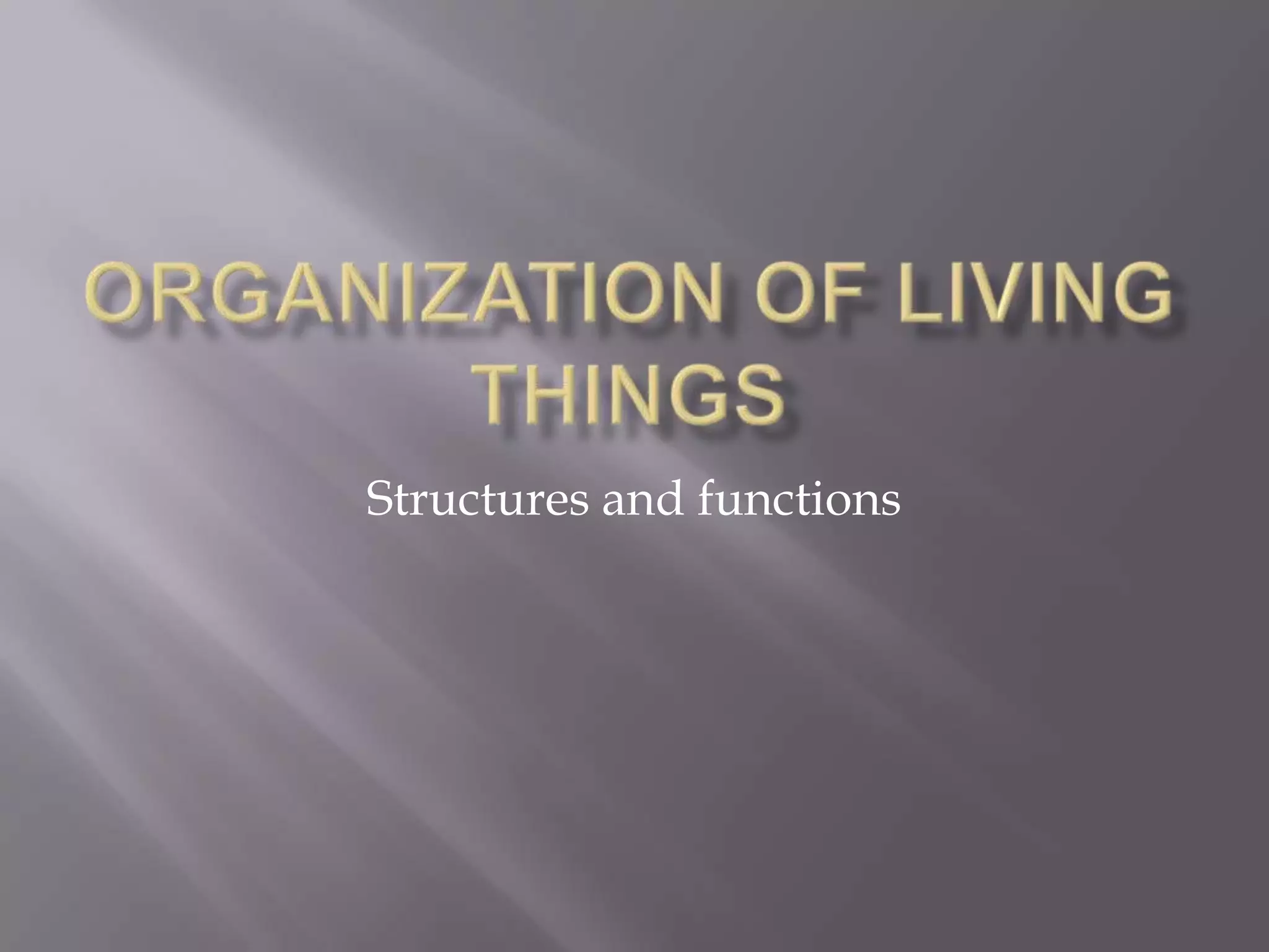 Organization Of Living Things | PPTX