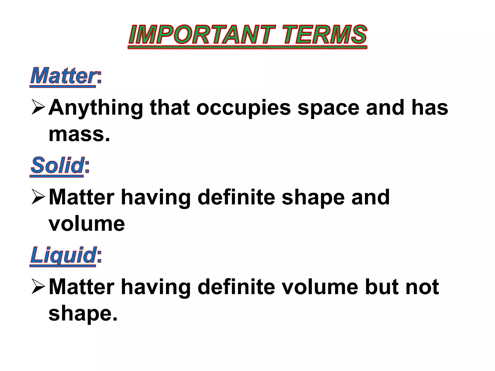 Organization of matter important terms | PPT
