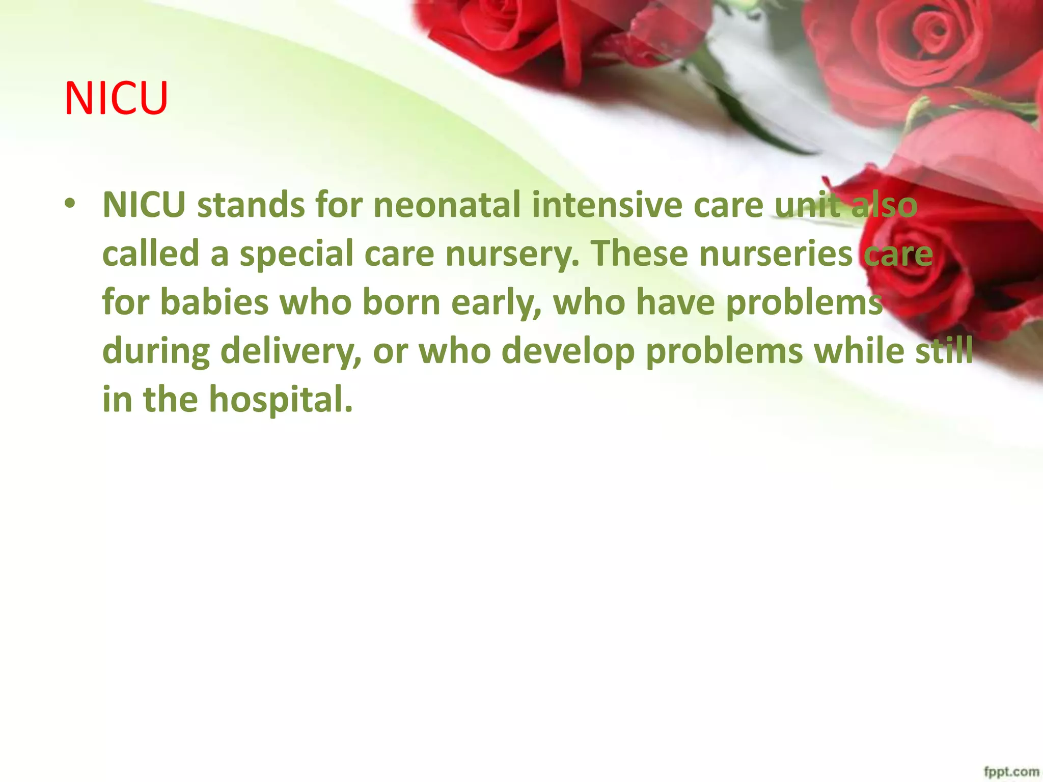 Organization of neonatal care, services,transport,nicu,organization and ...