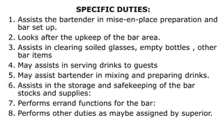Organization of the food and beverage department 9 | PPTX