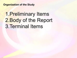 Organization of the study | PPTX