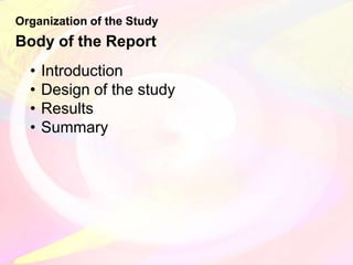 Organization of the study | PPTX