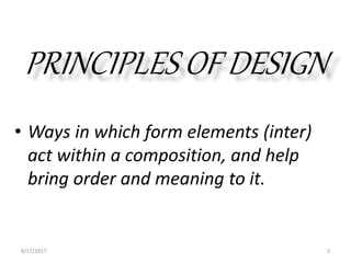 Organization of visual arts | PPSX | Design | Fine Art