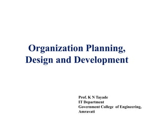 Organization planning, design and development | PDF