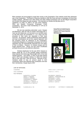 Organization Profile: Calasiao Plant and Related Companies Employees ...