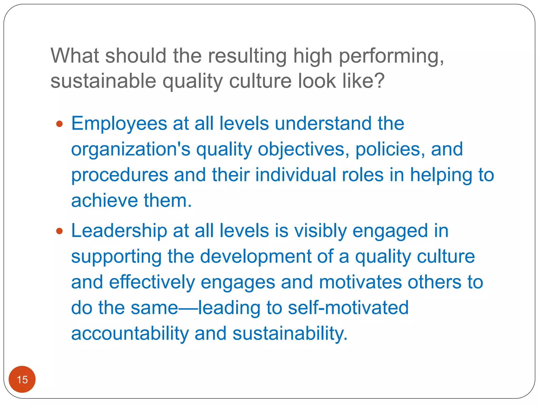 Organization Quality Culture Development by STAC | PDF