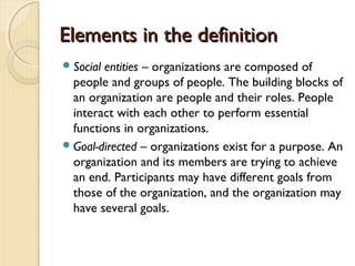 Organizations and organization theory | PPT