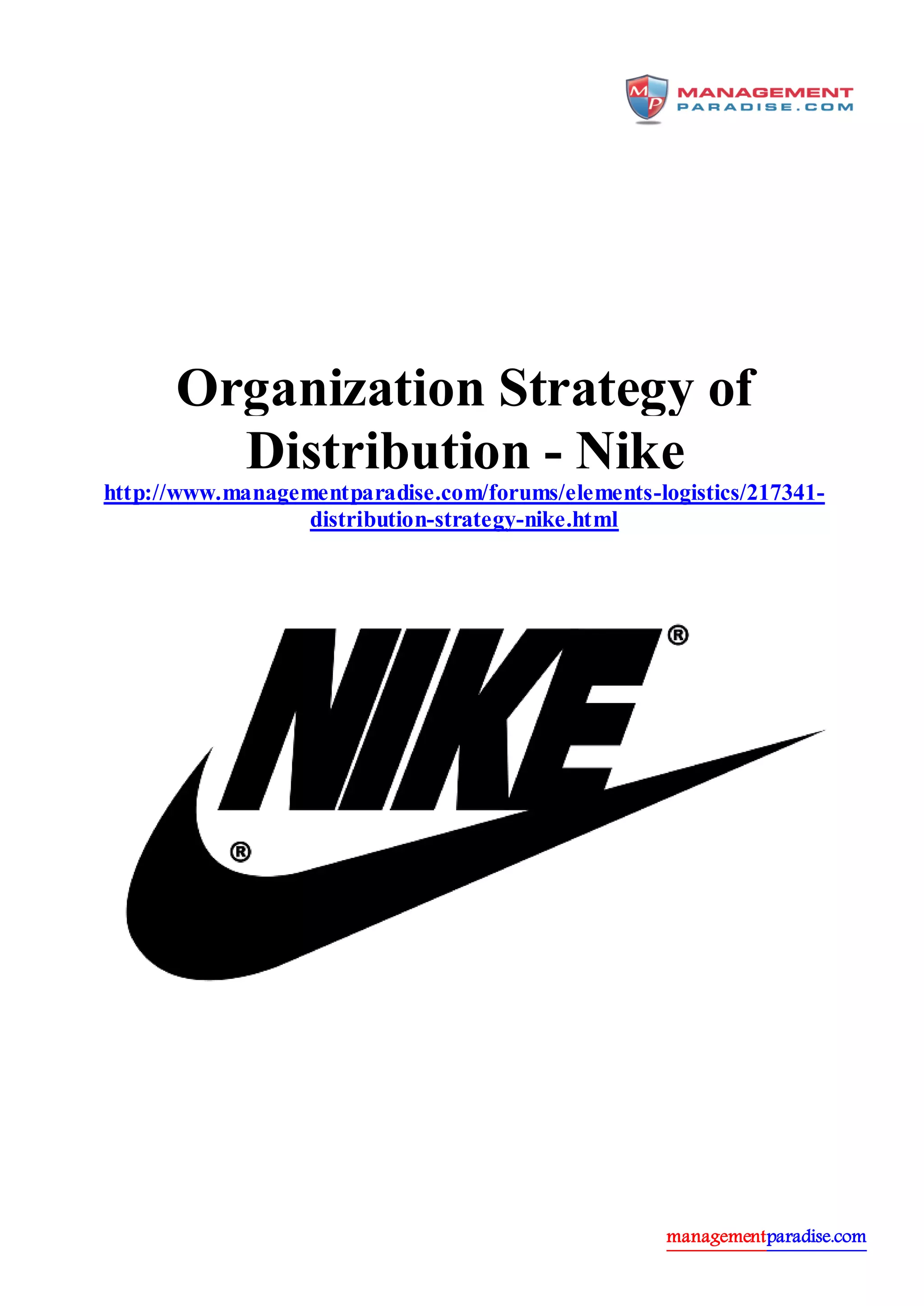 Organization strategy of distribution nike | PDF