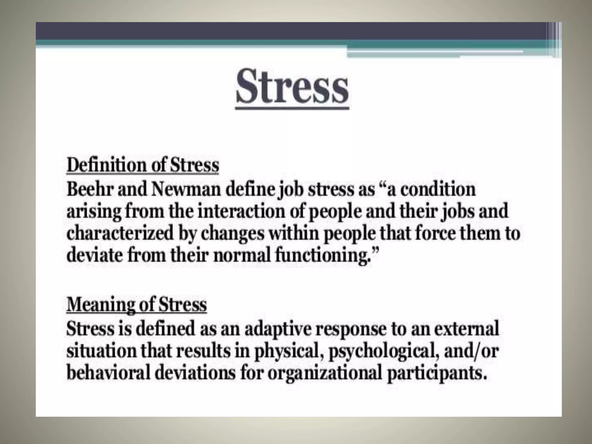 Organization stress | PPT